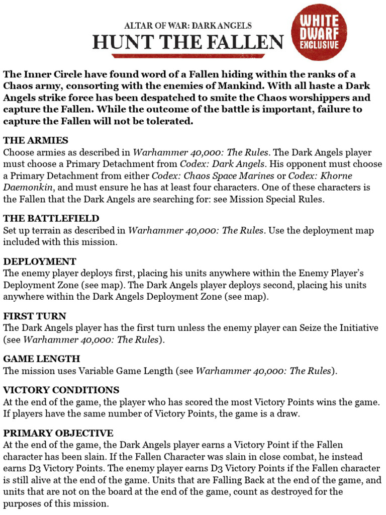 Warhammer 40k - Expansion Book - Altar of War - Hunt The Fallen (7E) | PDF