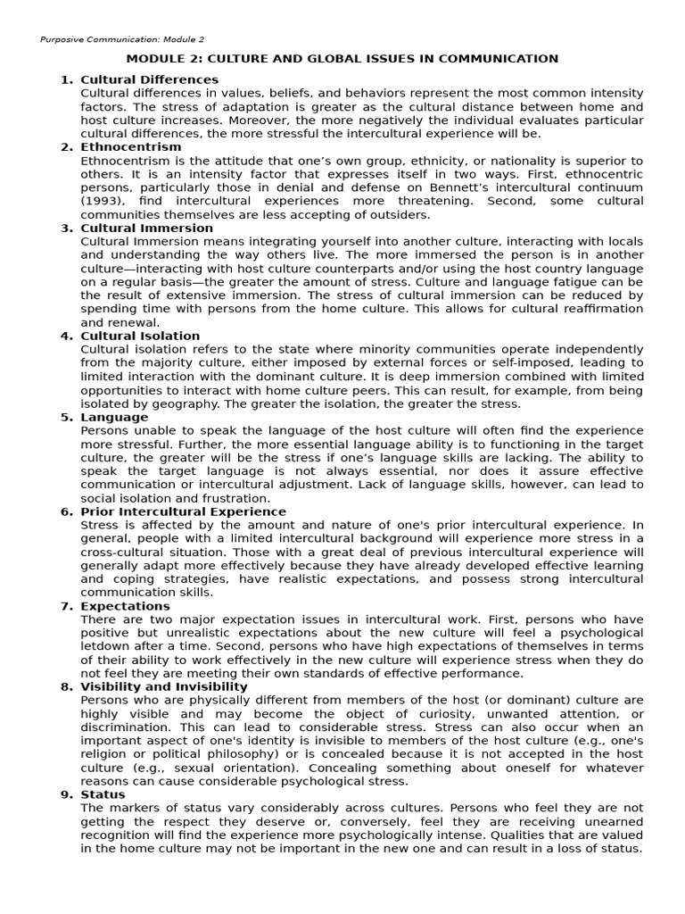 Purposive Communication Module 2.2 | PDF | Communication | Stress (Biology)