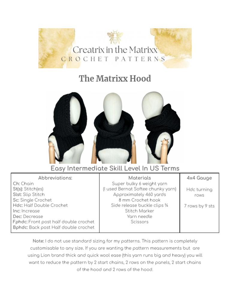 Matrix x Hood English | PDF | Crochet | Yarn