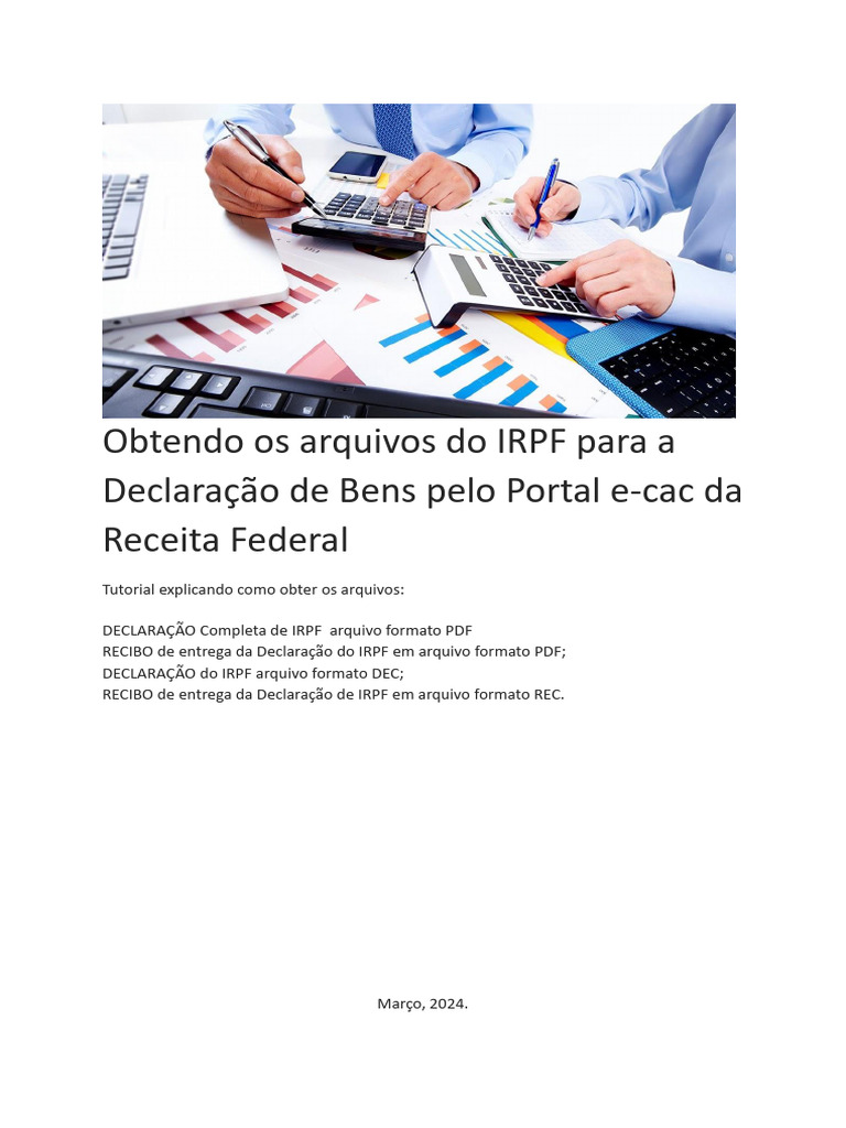Tutorial Arquivos Irpf Ecac | PDF