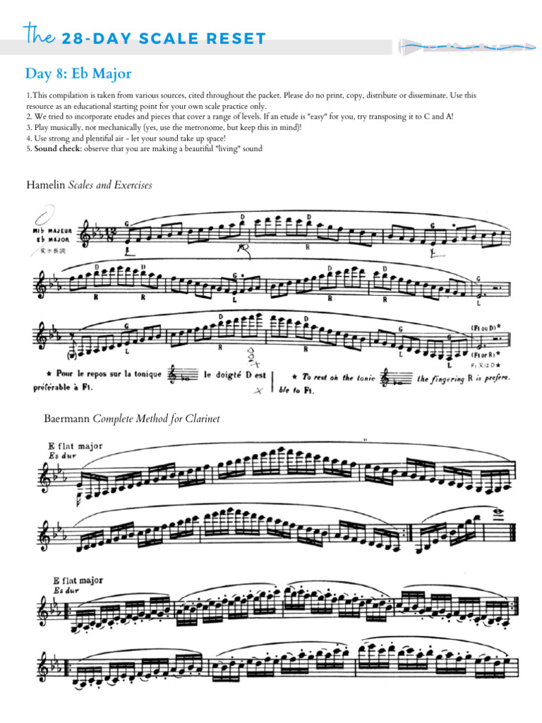 Day 8: Eb Major Scale Practice Guide | PDF