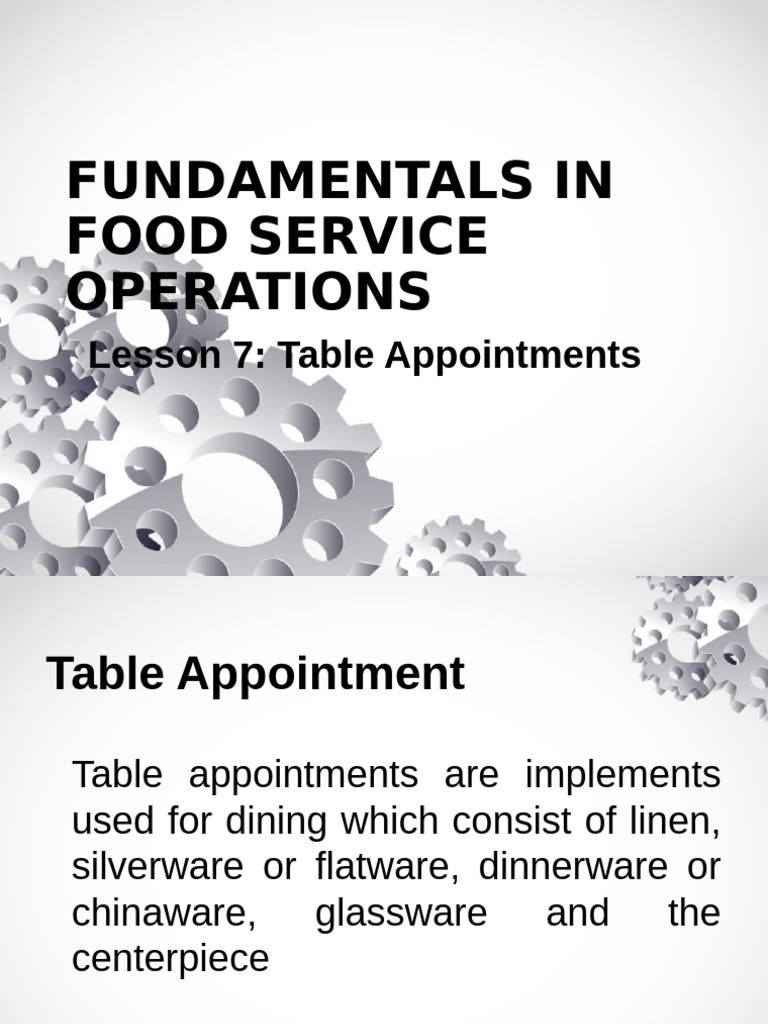 HPC 6 Lesson 7 Table Appointment 2 | PDF | Tableware