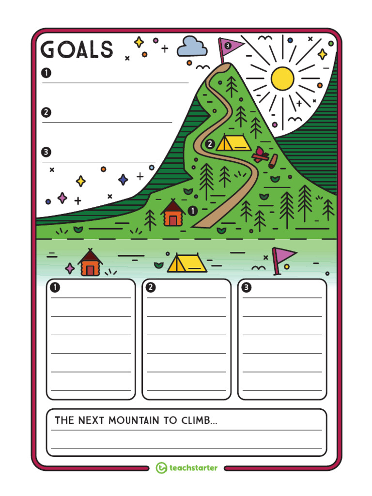 Learning Goals Template With a Mountain the Me Color | PDF
