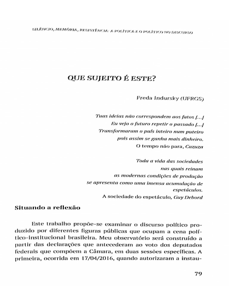 Que Sujeito É Este - Indursky | PDF