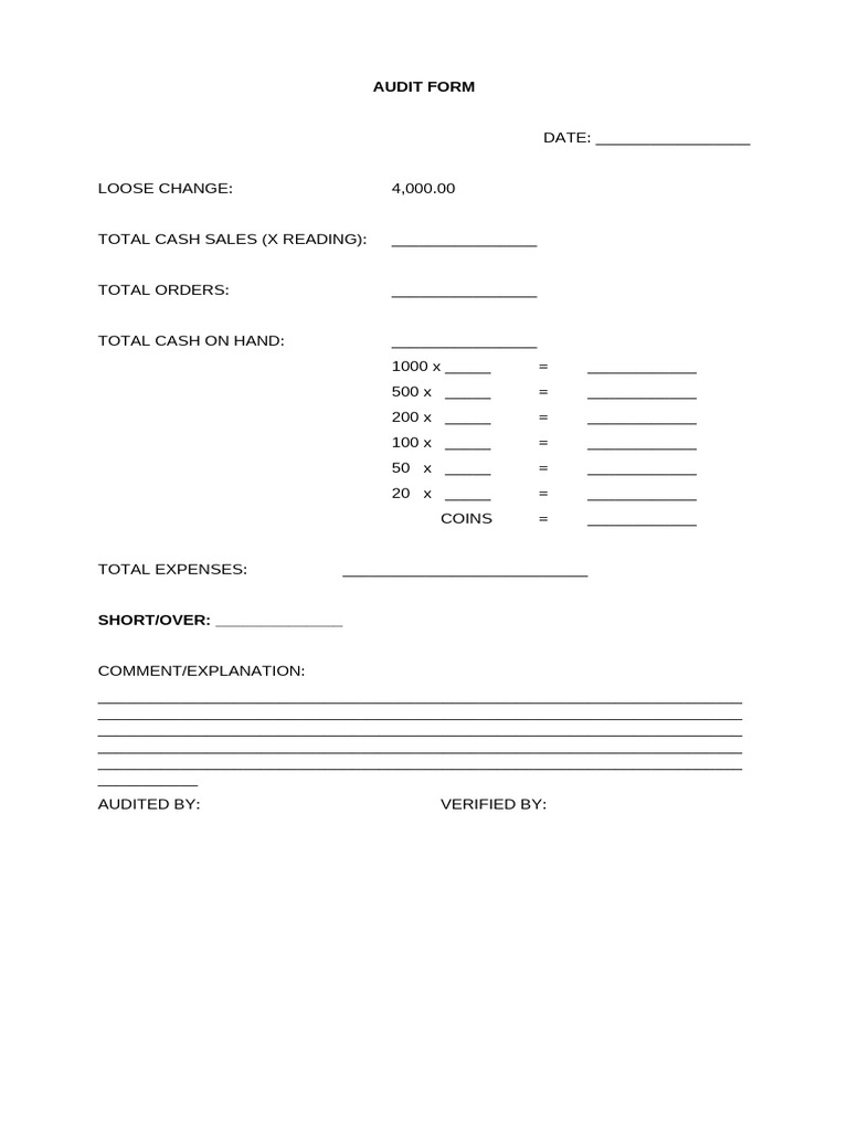 Audit Form | PDF