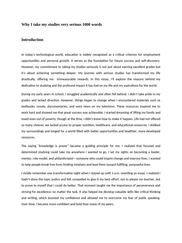 My Journey of Serious Study Commitment | PDF | Disciplines | Cognition