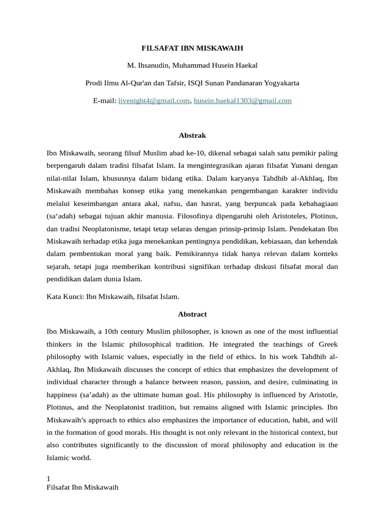 UAS Filsafat Islam, IAT Semester 3 | PDF