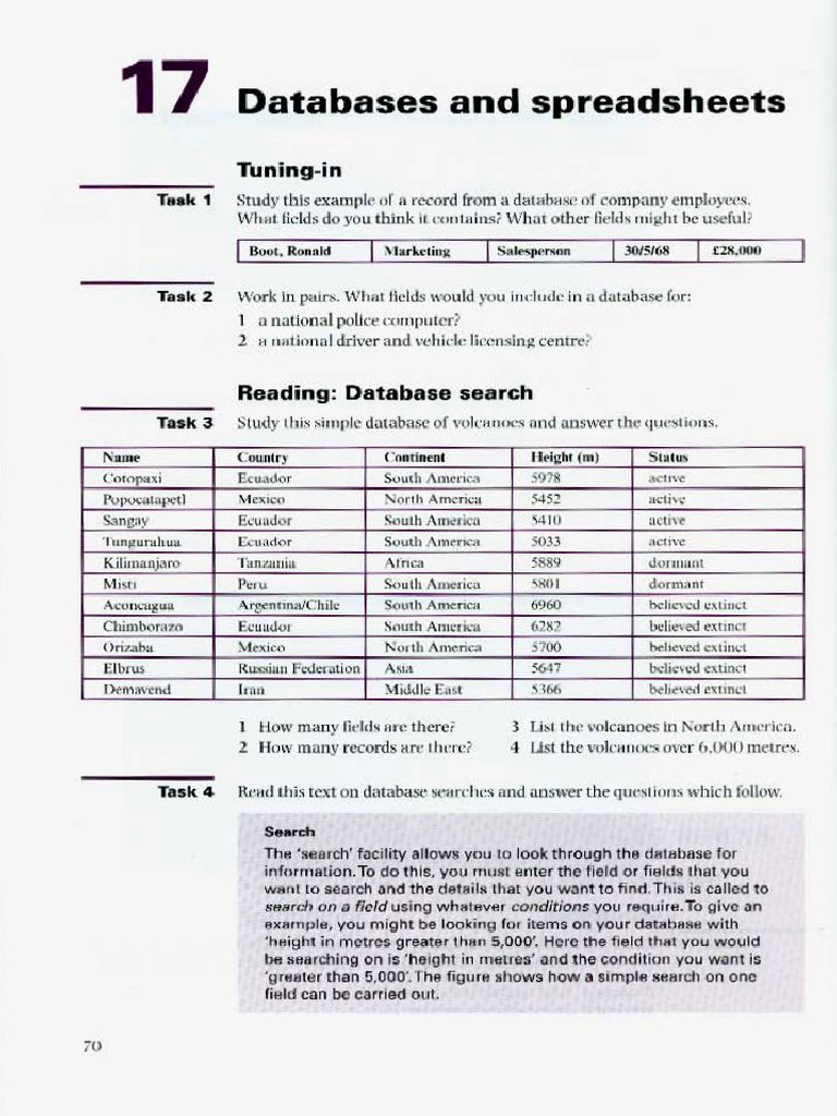 Databases and Spreadsheets | PDF
