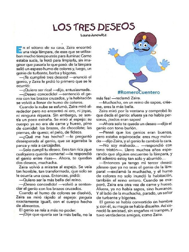 Los Tres Deseos, Cuento | PDF