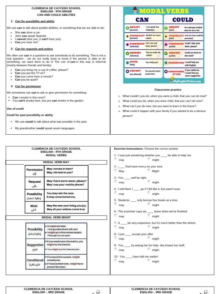 MODAL VERB WORKSHOP | PDF | Question | English Language