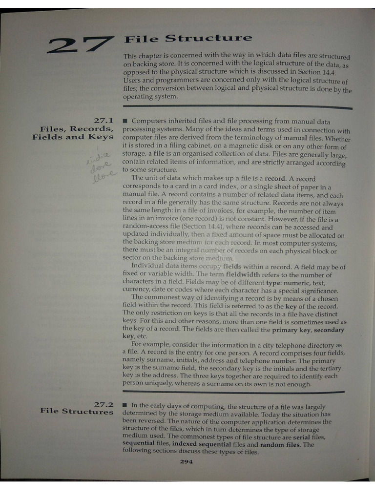 Unit 27 File Structure | PDF