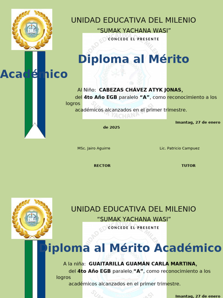 Diploma Al Mérito Académico | PDF