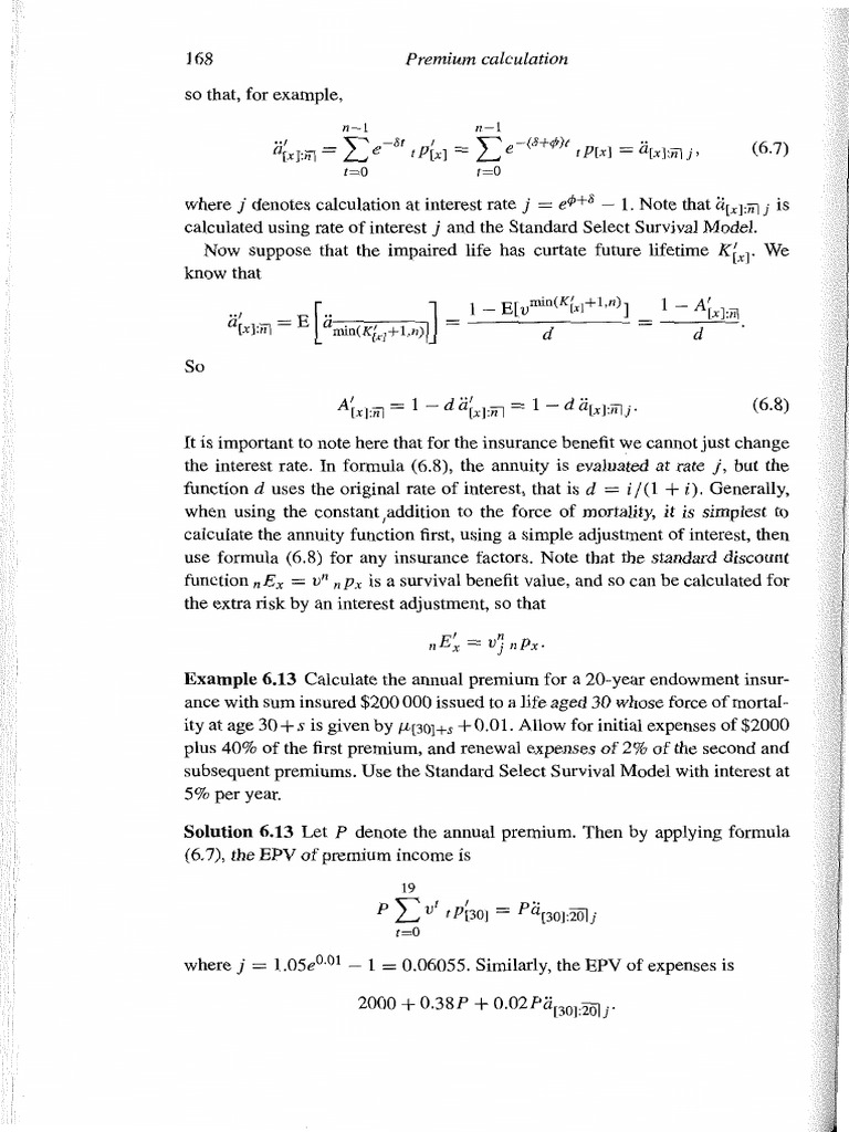 Premium Calculation for Endowment Insurance | PDF | Interest | Insurance