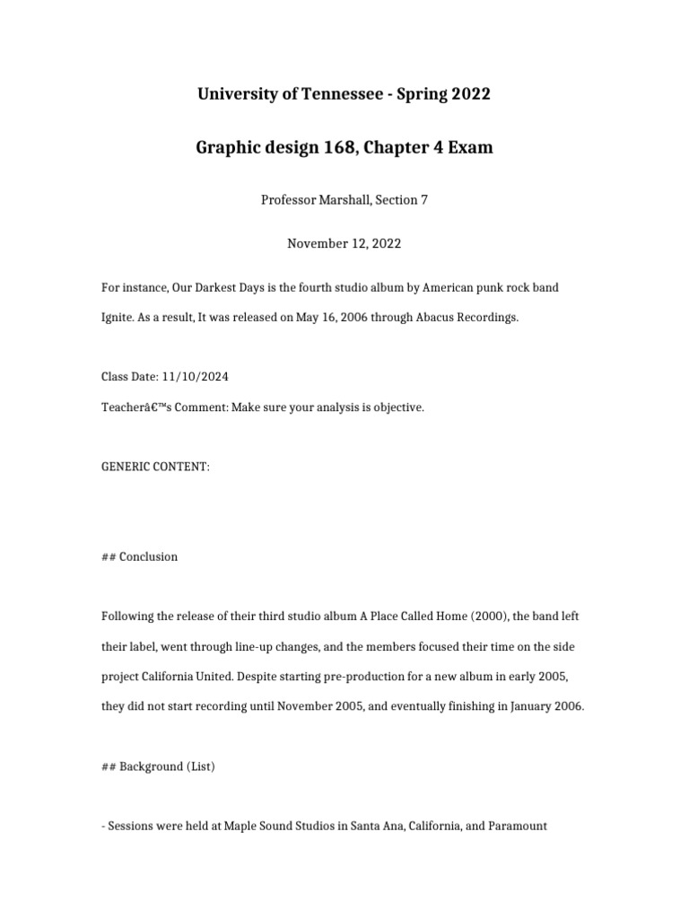 Graphic Design 168 Chapter 4 Exam | PDF | Punk Rock | Hardcore Punk Graphic Design 168 Chapter 4 Exam | PDF | Punk Rock | Hardcore Punk