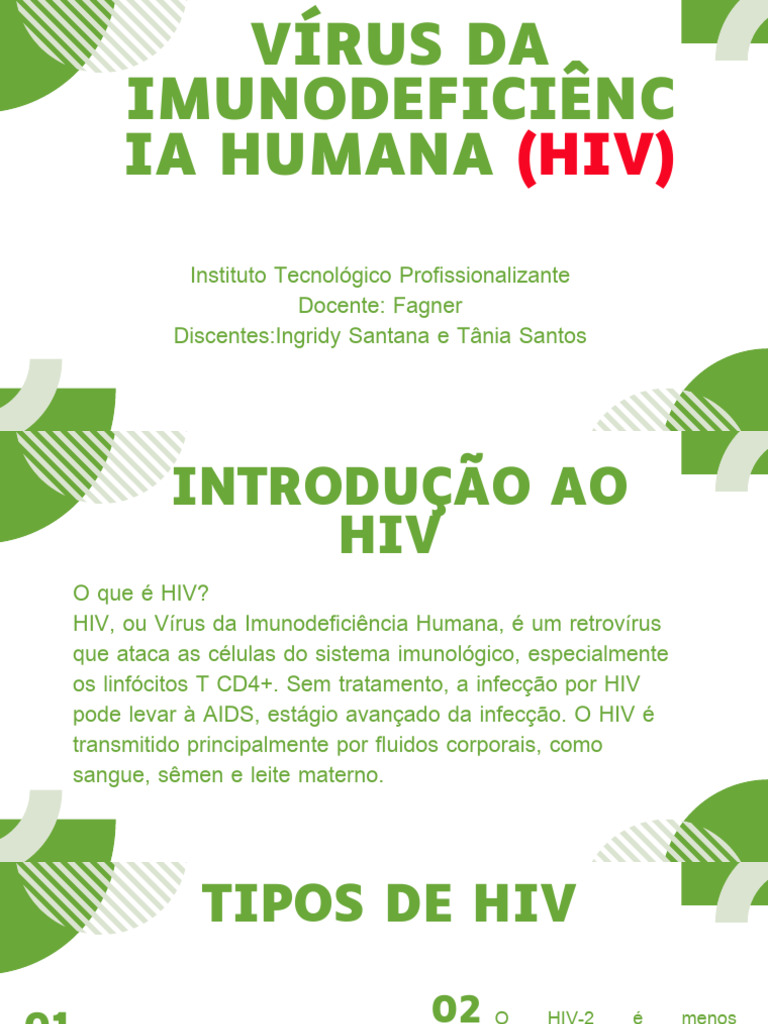 Entendendo o HIV: Tipos, Transmissão e Tratamento | PDF | HIV | Gestão ...