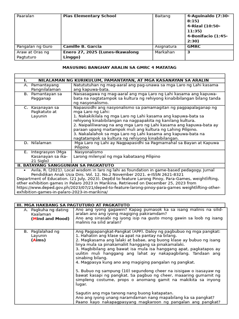 Gmrc-Grade-4-Week 8 Quarter 3 | PDF