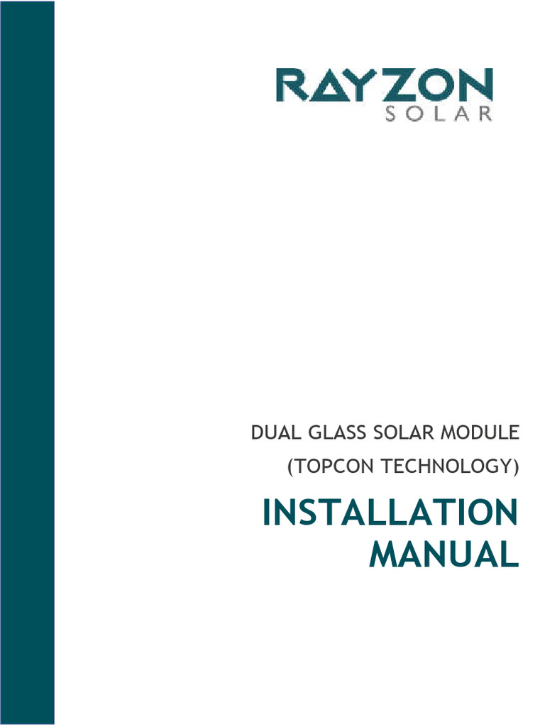 Rayzon Installation Manual - TOPCON G2G - 15032024 - Updated | PDF | Solar Panel | Electrical ...
