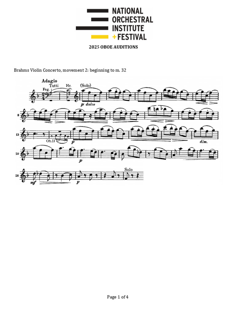 NOI Oboe Excerpts | PDF