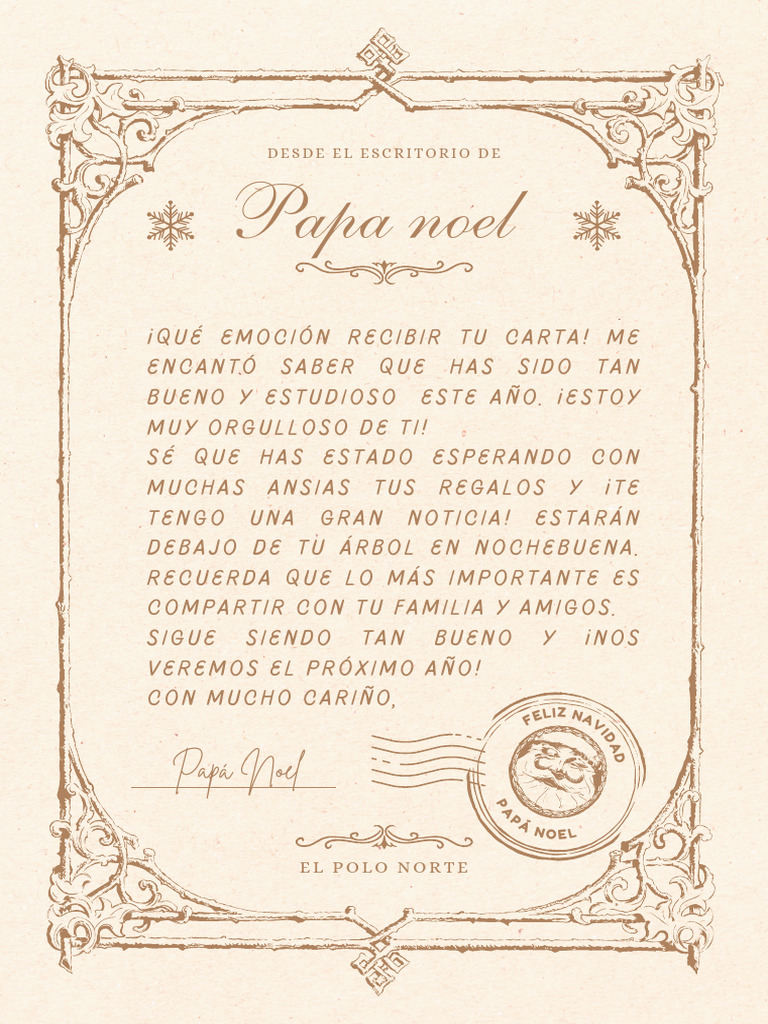 Carta de respuesta de Papá Noel | PDF