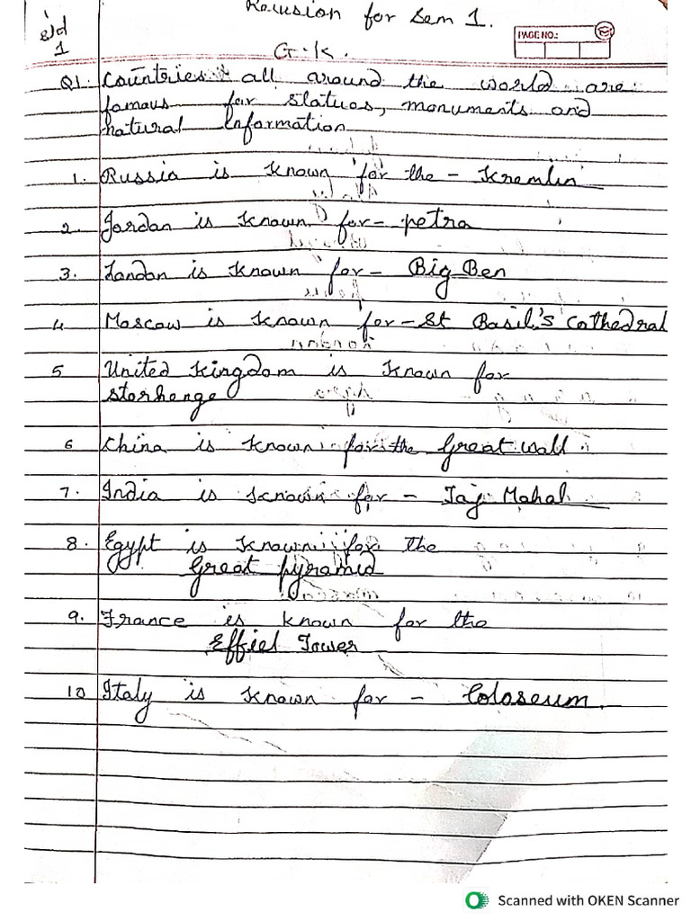 STD 1 GK Full Revision Sem 1 | PDF