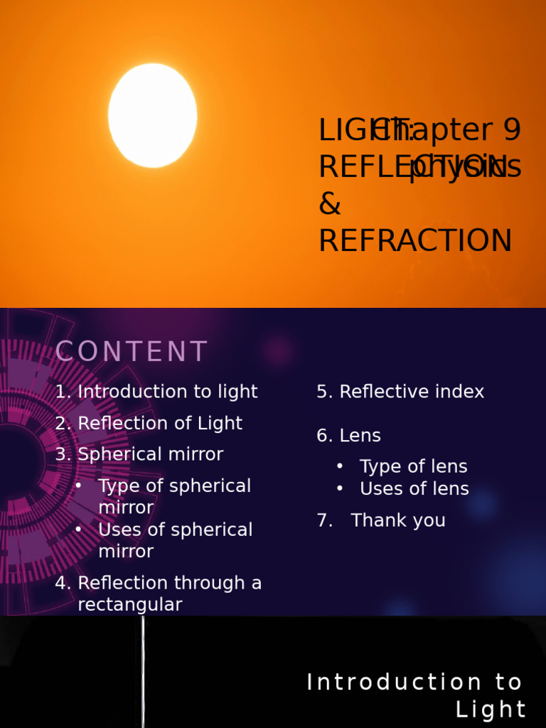 Light: Reflection & Refraction Basics | PDF | Mirror | Reflection (Physics)