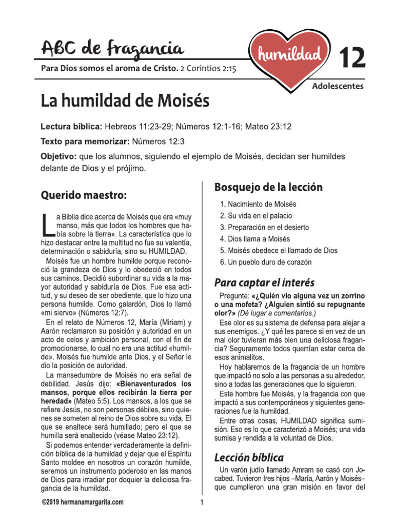12 Leccion La Humildad de Moises ADS | PDF