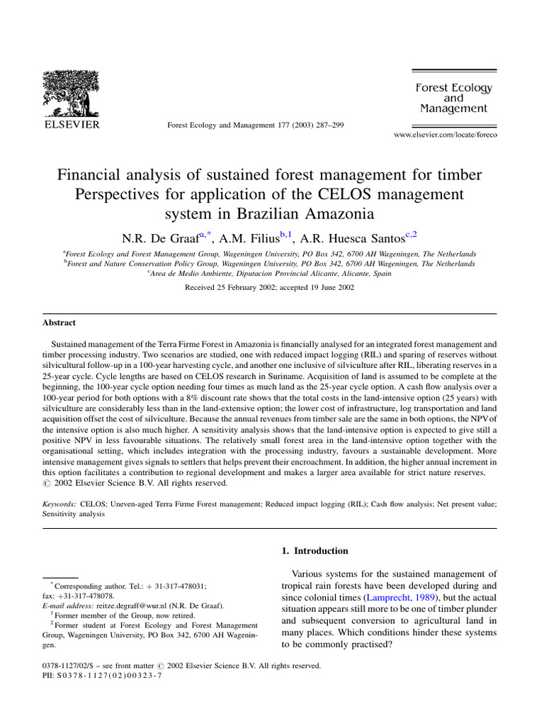 Financial Analysis of Amazon Forest Management | PDF | Net Present Value