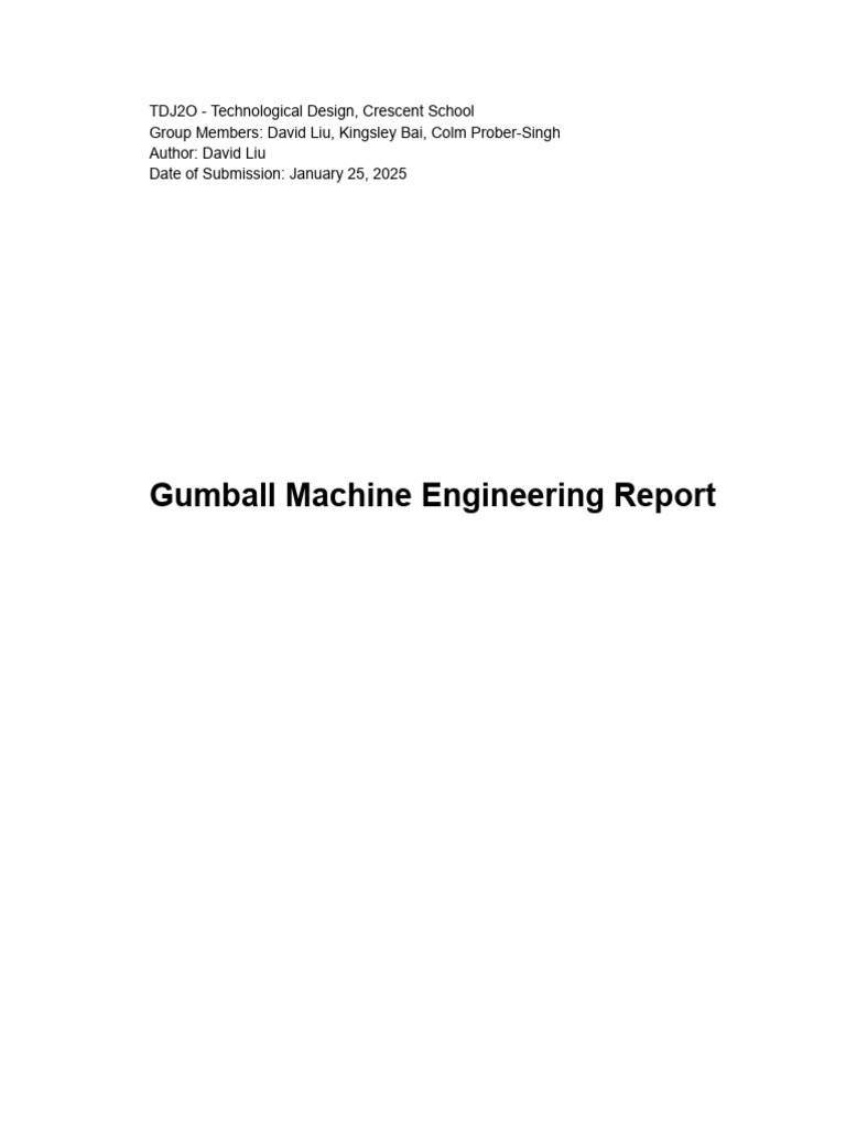 Gumball Machine Design Report | PDF | Machines