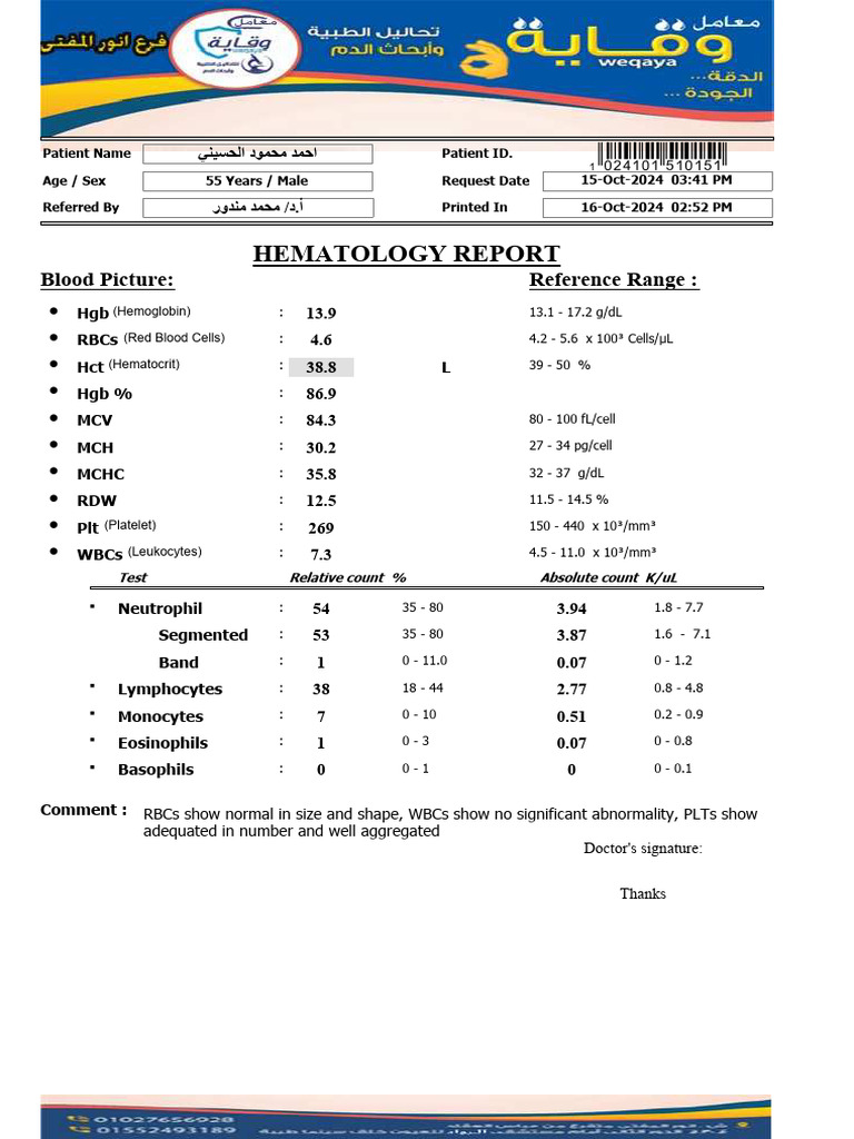 Blood Picture | PDF | White Blood Cell | Animal Anatomy