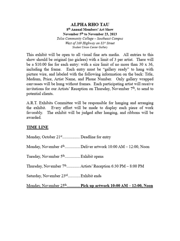 TCC Schedule 2013 | PDF