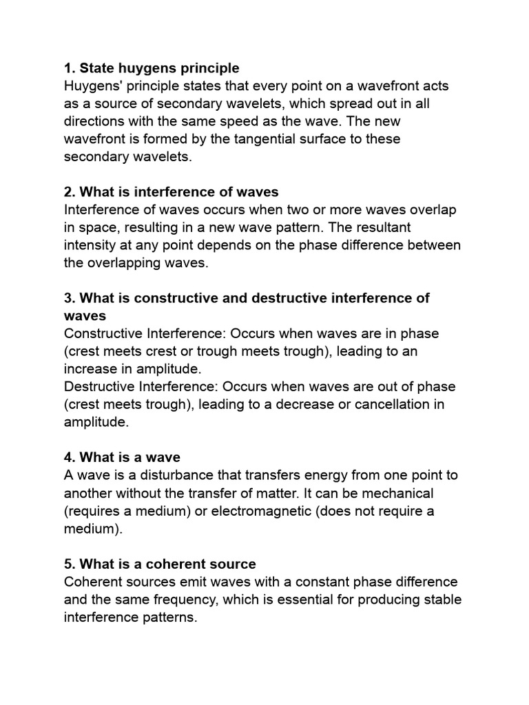 Wave optics questions | PDF | Diffraction | Waves