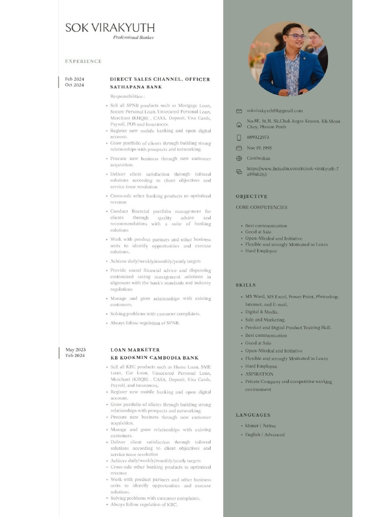 SOK Virakyuth CV | PDF