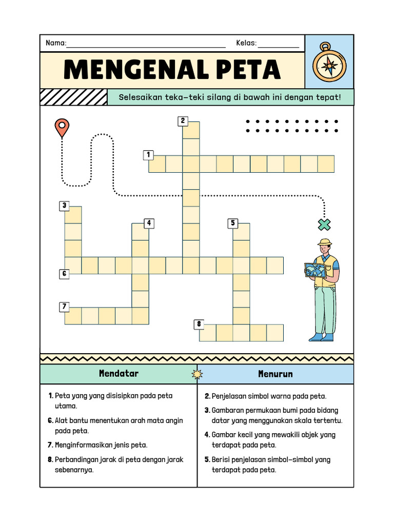 Mengenal Peta Lembar Kerja Teka-Teki Silang Kuning Biru Dan Hijau Garis Kot - 20250117 - 193141 ...