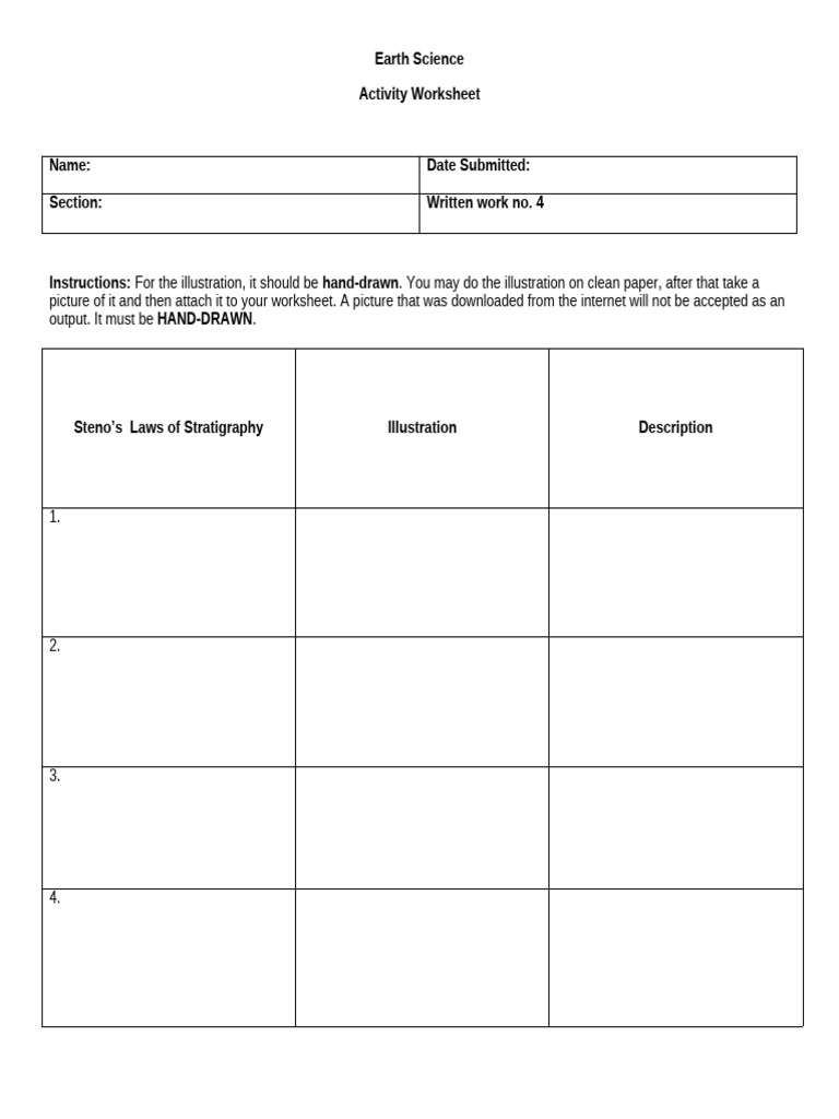 Earth Science Student Worksheet | PDF