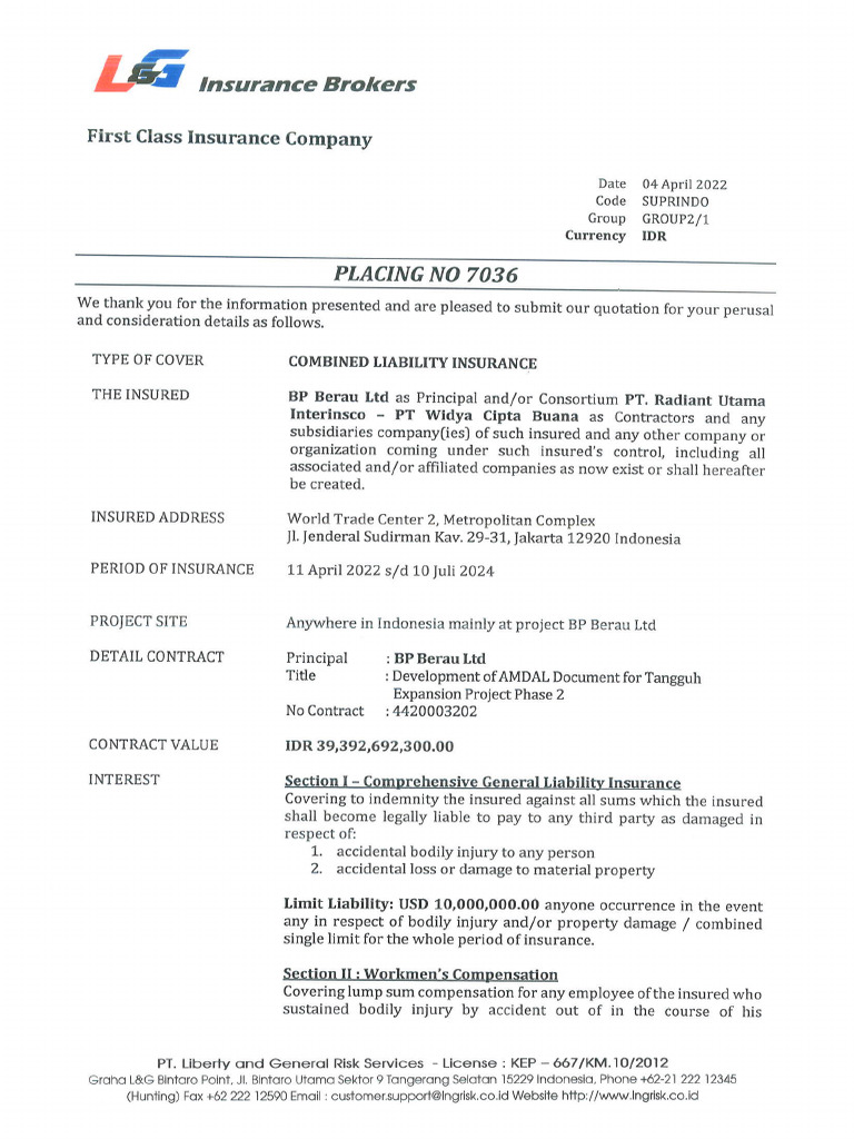 Placing no 7036 - PT Radiant Utama Interinsco - PT Widya Cipta Buana | PDF