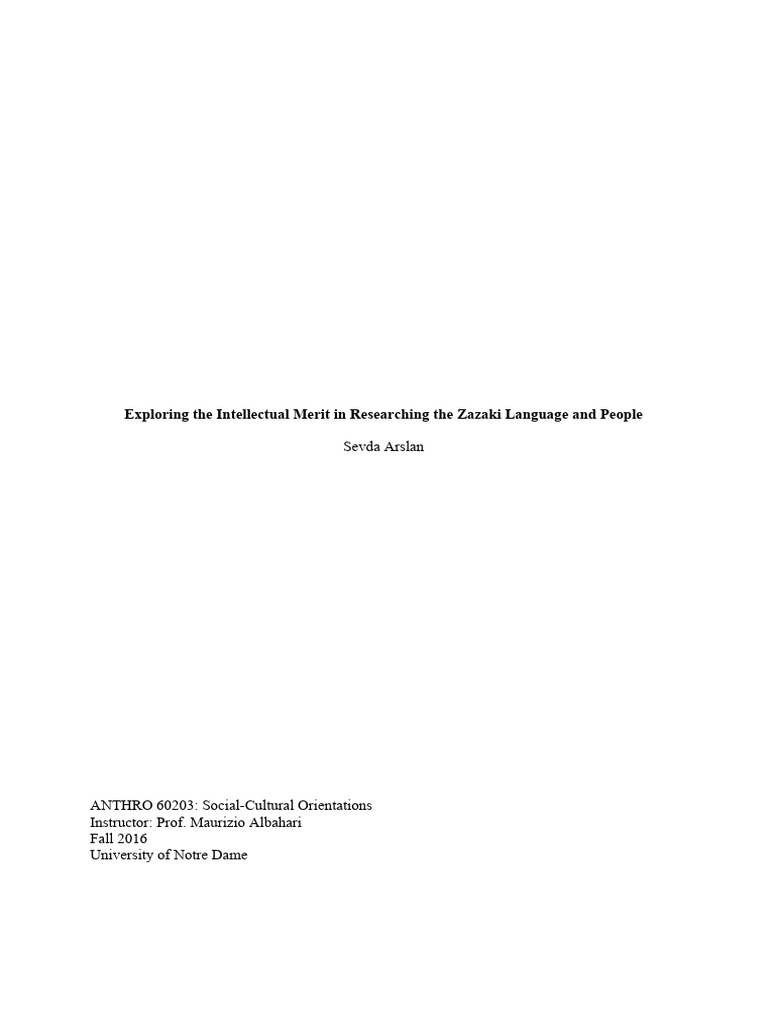 Sevda Arslan - Exploring The Intellectual Merit On Research On Zazaki ...
