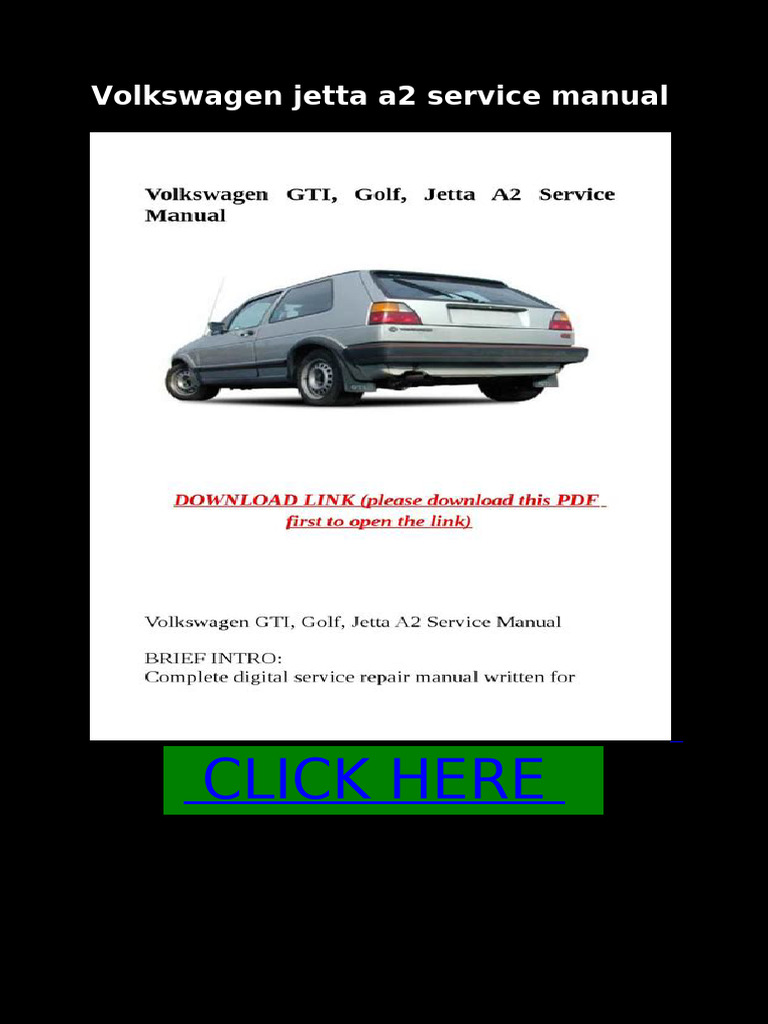 Volkswagen Jetta A2 Service Manual | PDF