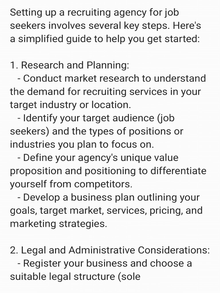 How To Set Up A Recruiting Agency Services - 240217 - 063753 | PDF