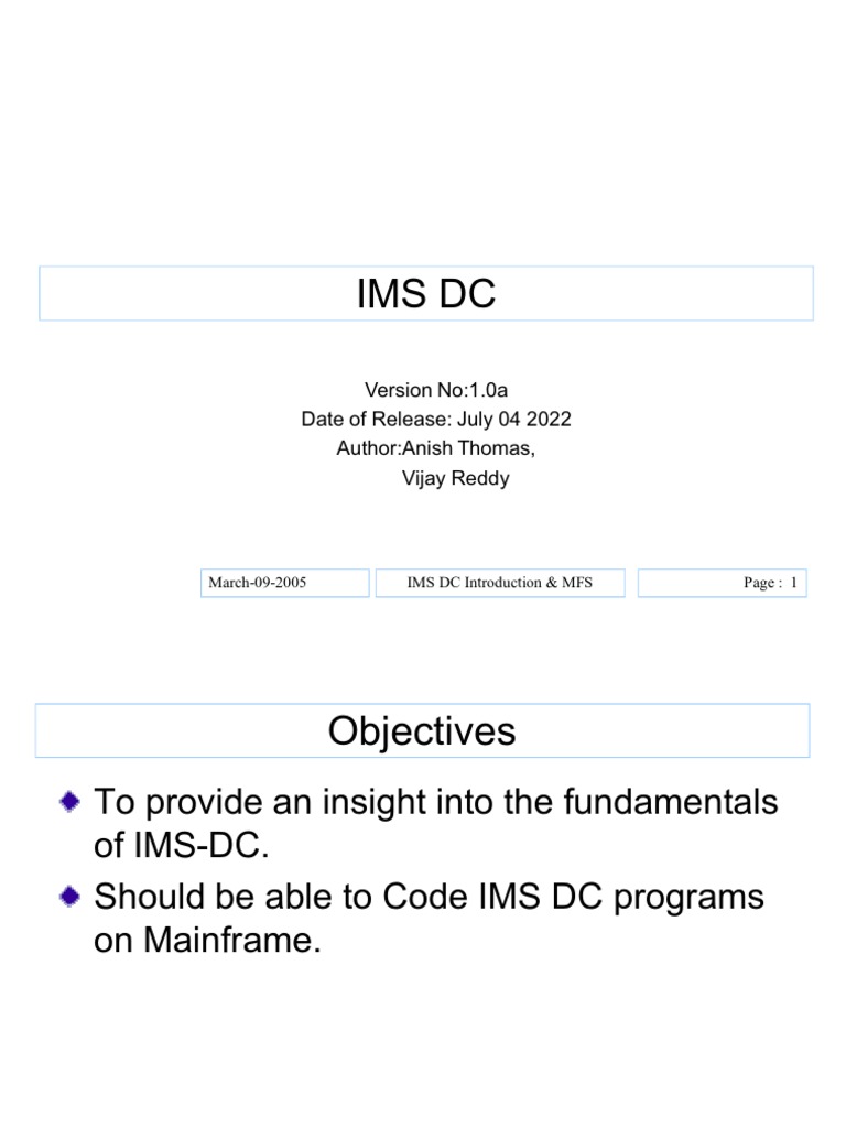 Introduction IMS DC and MFS | PDF | Computer Terminal | Databases