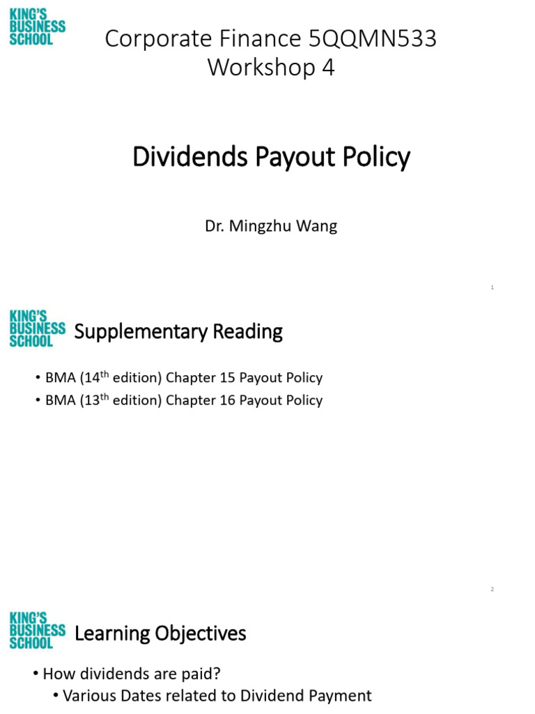 Understanding Dividend Payout Policy | PDF | Dividend | Share Repurchase