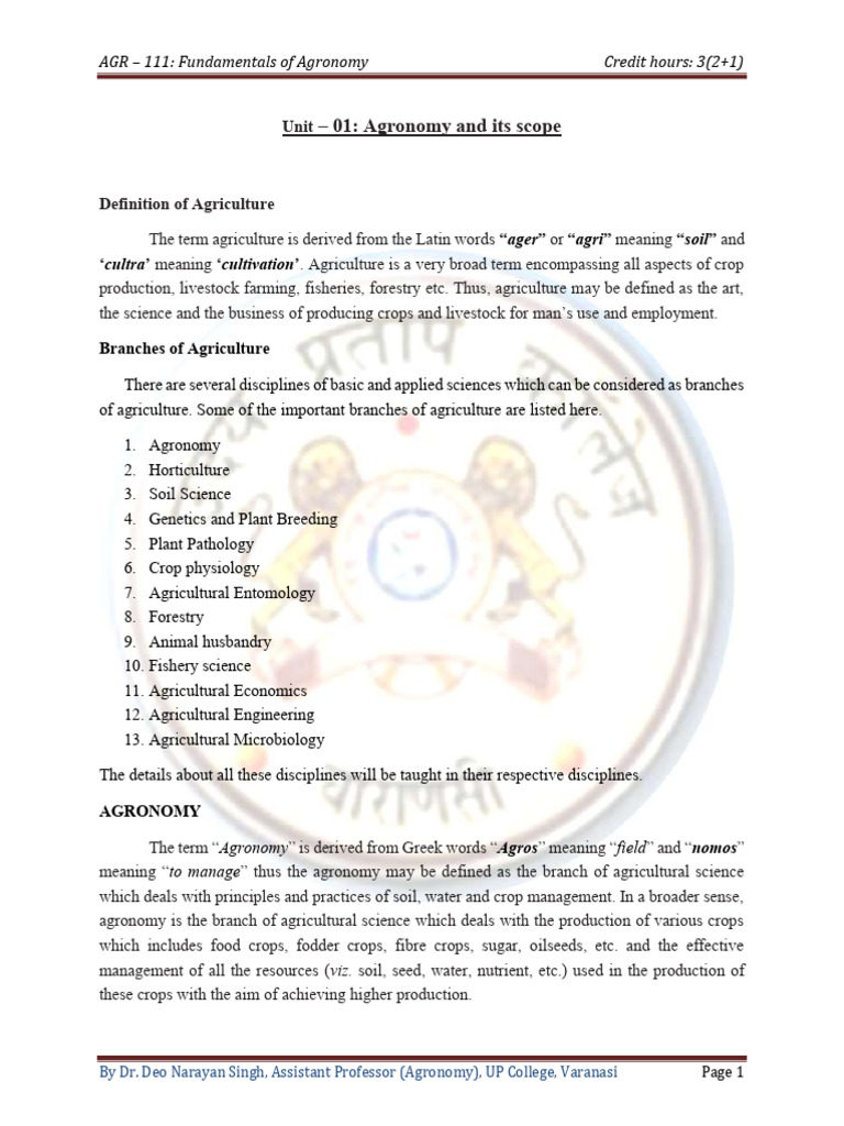 Agronomy Scope | PDF | Agriculture | Agronomy