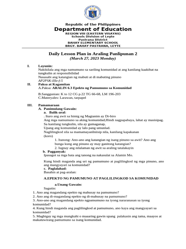 DLP Aral - Pan 2 Q3 W7 | PDF