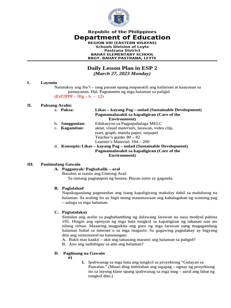 ESP-quarter-3-week-7 | PDF