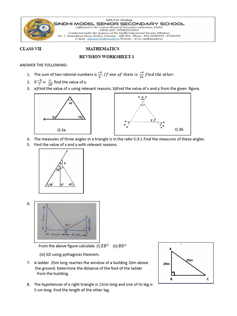 Conlib Class7worksheet-1 20241201220903 | PDF | Triangle | Elementary Geometry
