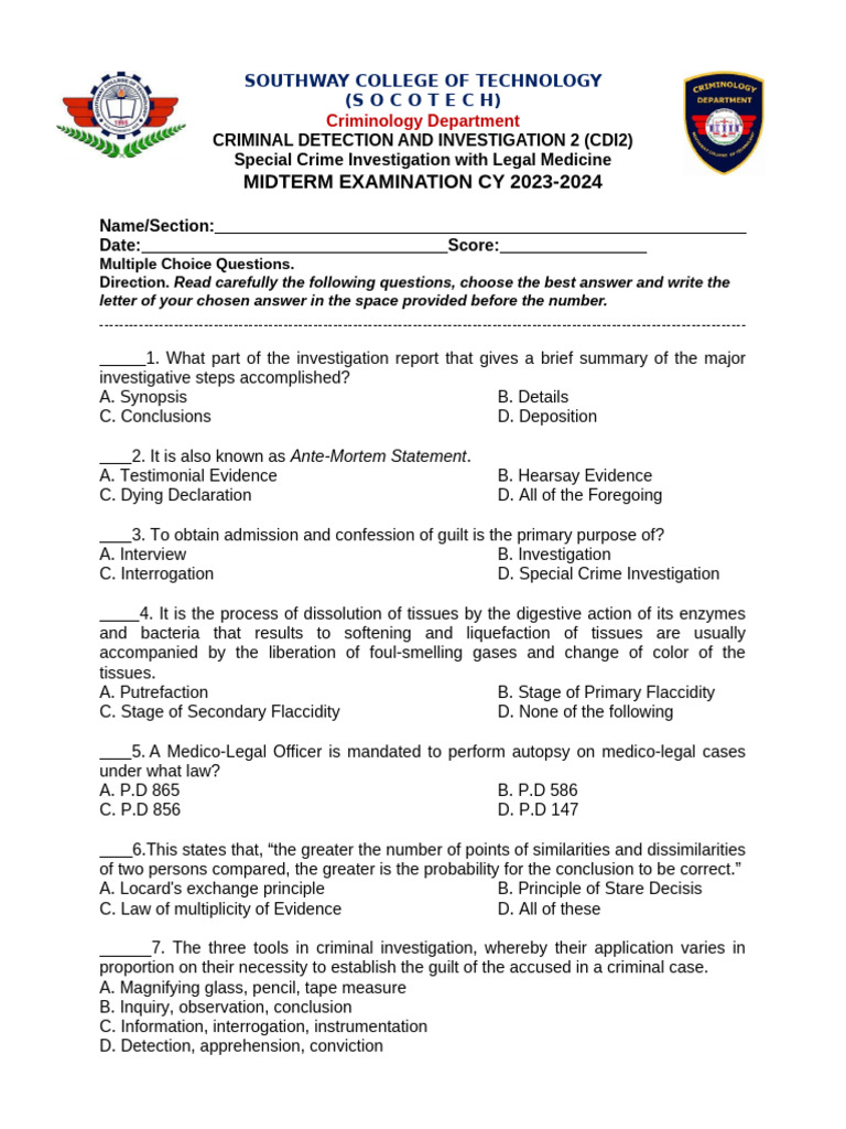 2 - CDI2 MIDTERM-EXAM 2024 Jason Sanchez | PDF | Confession (Law) | Precedent