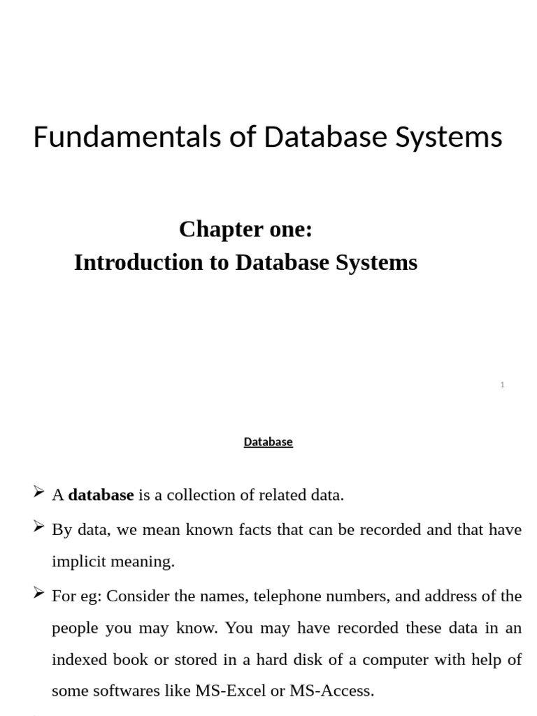 Chapter 1 - Introduction to DBMS | PDF | Databases | Database Transaction Chapter 1 - Introduction to DBMS | PDF | Databases | Database Transaction