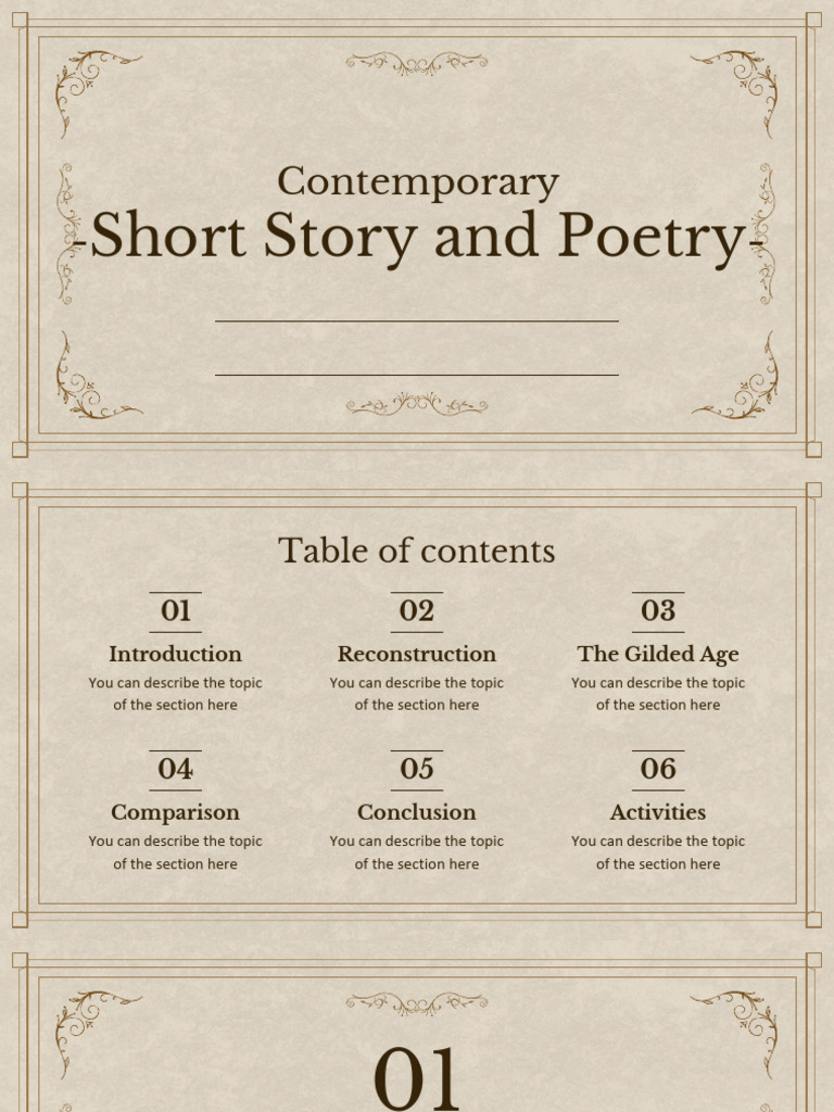 Contemporary Short Story and Poetry | PDF | Poetry