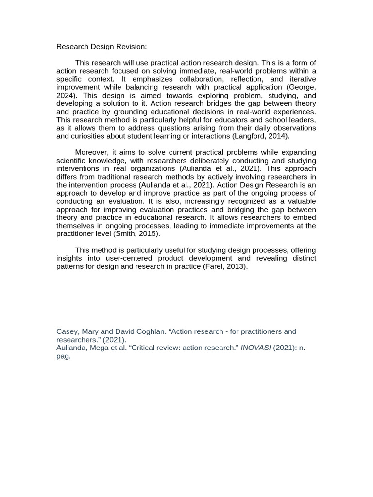 Practical Action Research Design Overview | PDF