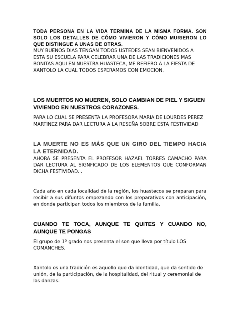 Programa Xantolo | PDF | Altar