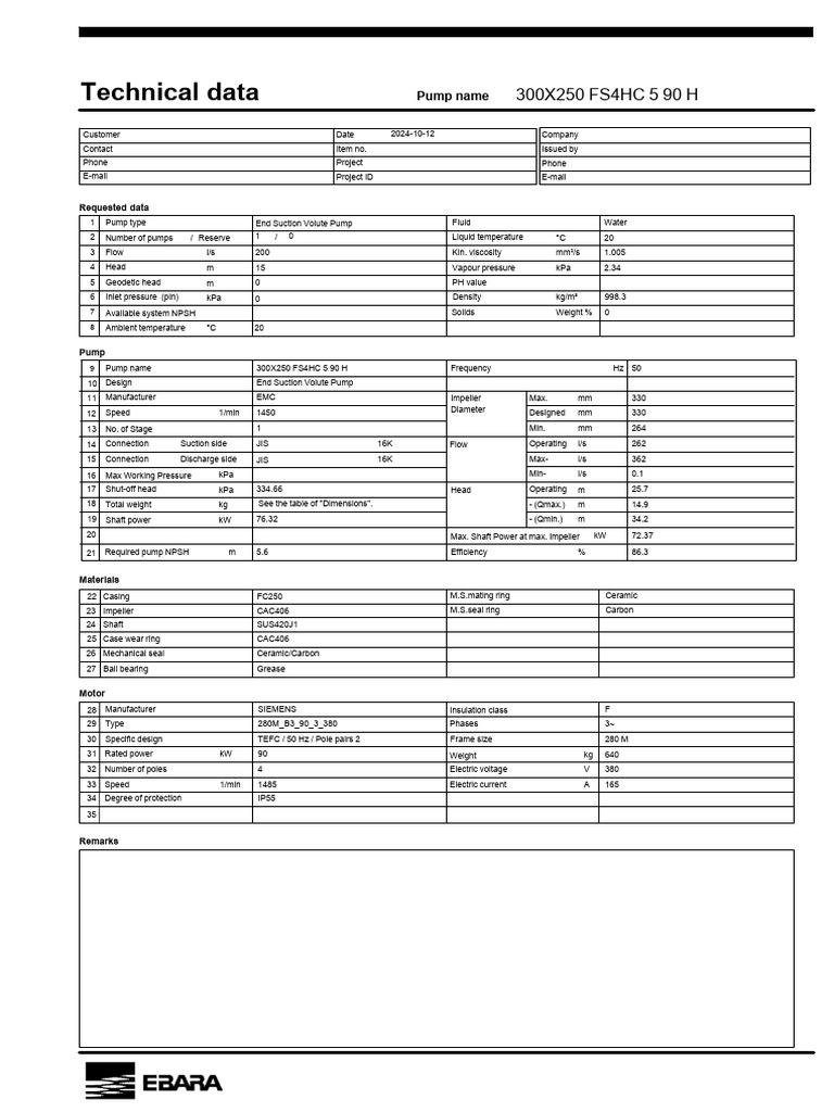 Data Sheet 300X250 FS4HC 5 90 H | PDF | Pump | Continuum Mechanics